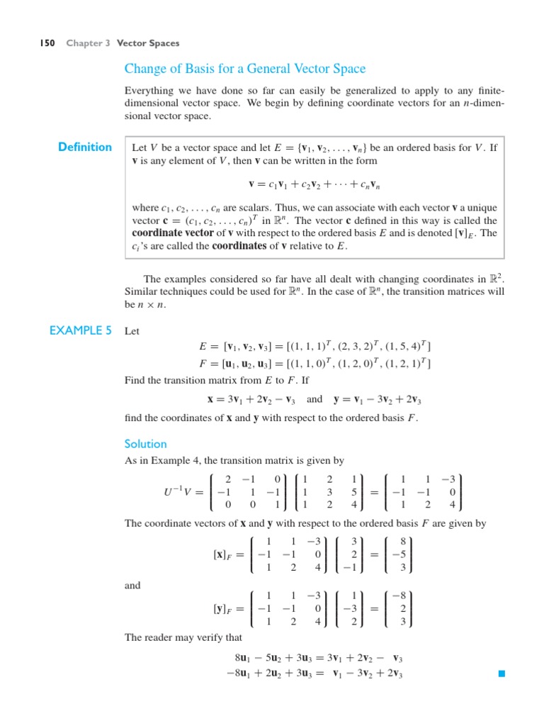 Change of Basis in General | PDF | Basis (Linear Algebra) | Matrix ...