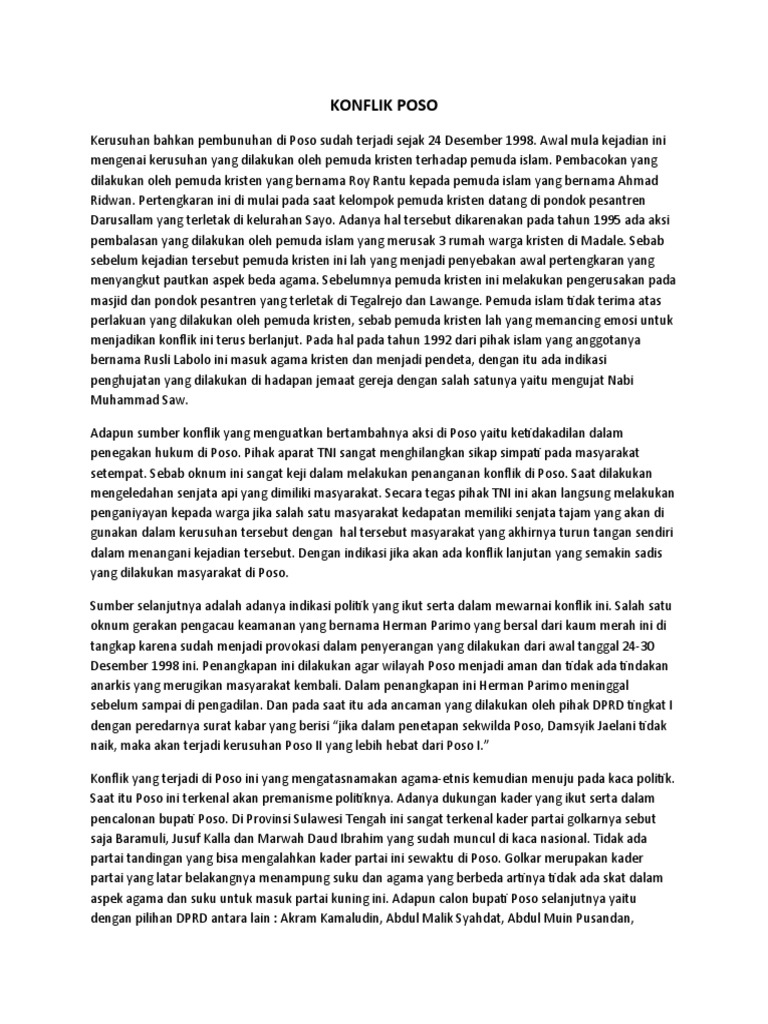 Awal Mula Konflik Poso dan Herman Parimo | PDF | Ilmu Sosial