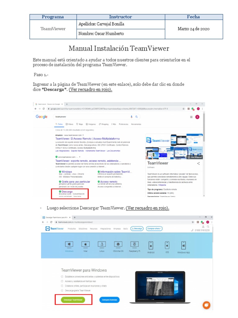 Manual Instalación TeamViewer PDF | PDF