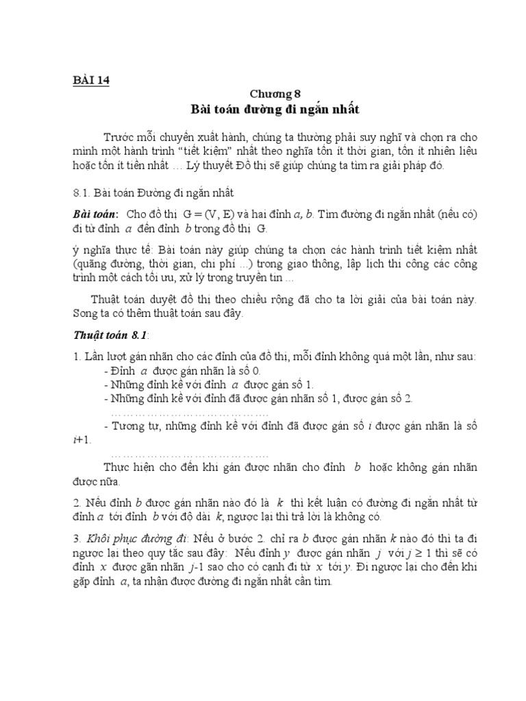 Bai Toan Tim Duong Di Ngan Nhat | PDF