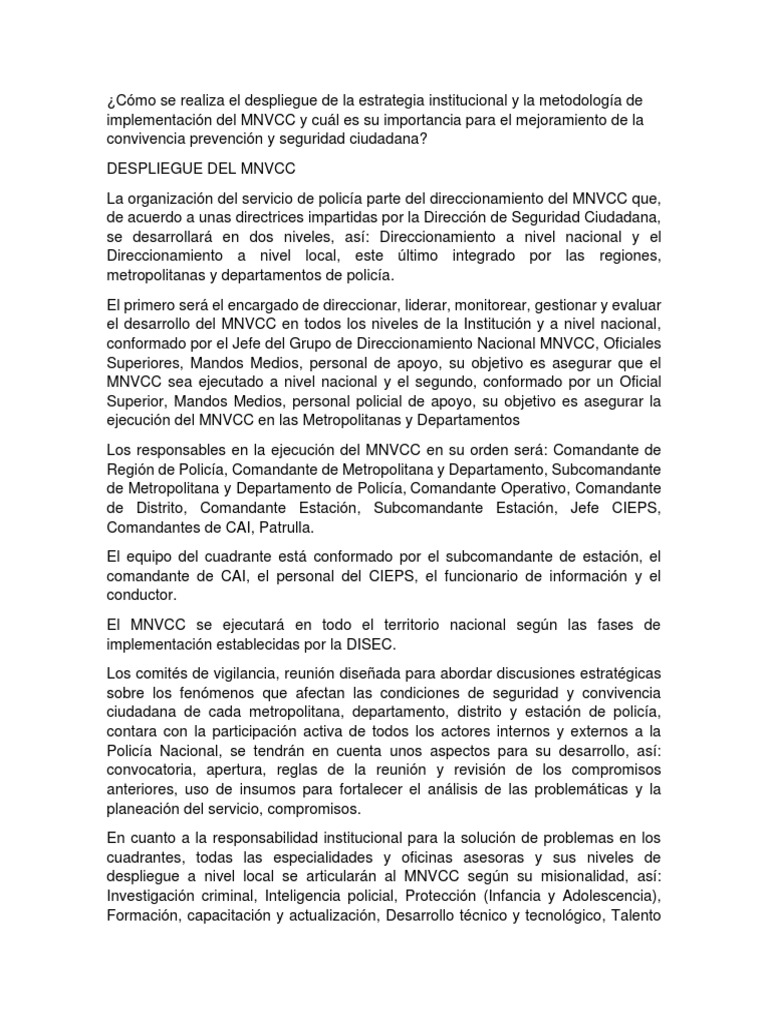 MNVCC | PDF | Policía | Planificación