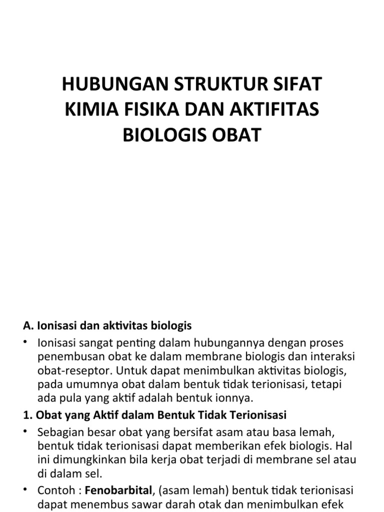 Hubungan Sifat Kimia Fisika Dan Aktifitas Biologis | PDF