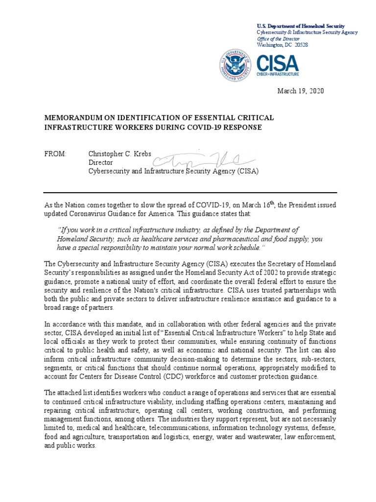Homeland Security Essential Business List | PDF | Natural Gas | Energy ...