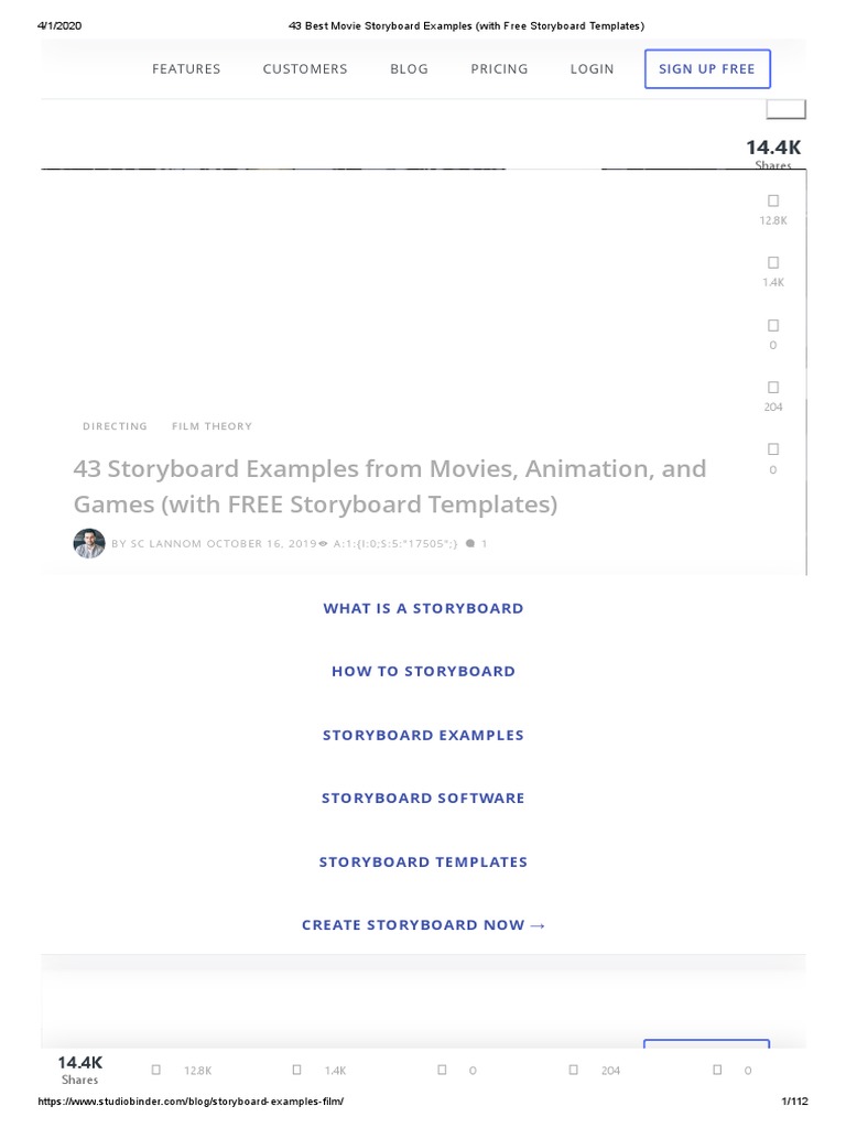 43 Best Movie Storyboard Examples (With Free Storyboard Templates) PDF ...