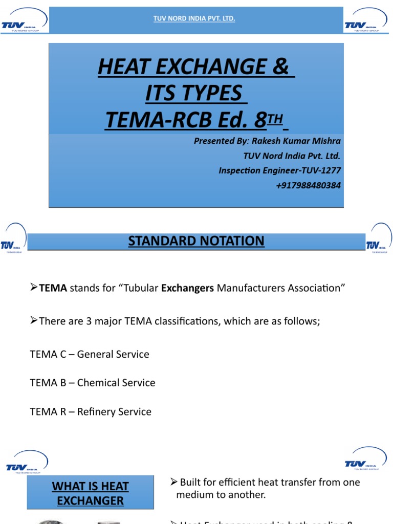Heat Exchanger As Per TEMA Design PPT by Rakesh Mishra 31.03.2020 | PDF ...