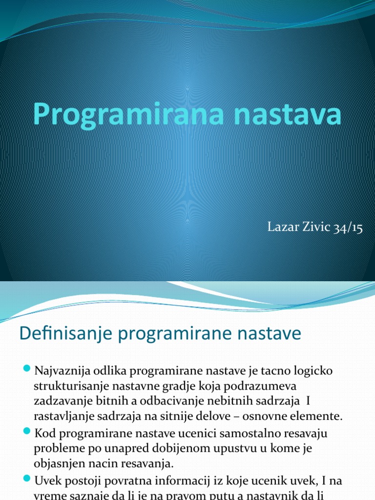 Programirana Nastava | PDF