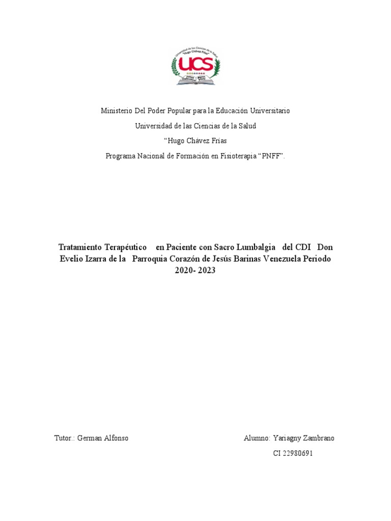 Trabajo Proyecto | PDF | Dolor lumbar | Sistema musculoesquelético