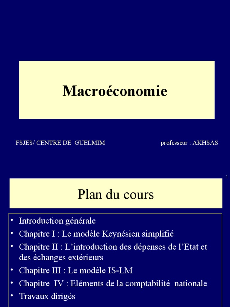 Cours Macroéconomie S2 Complet | PDF | Inflation | Produit intérieur brut