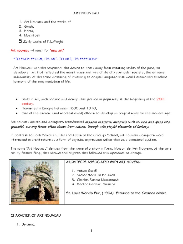 Art Nouveau PDF | Download Free PDF | Art Nouveau | Building Engineering