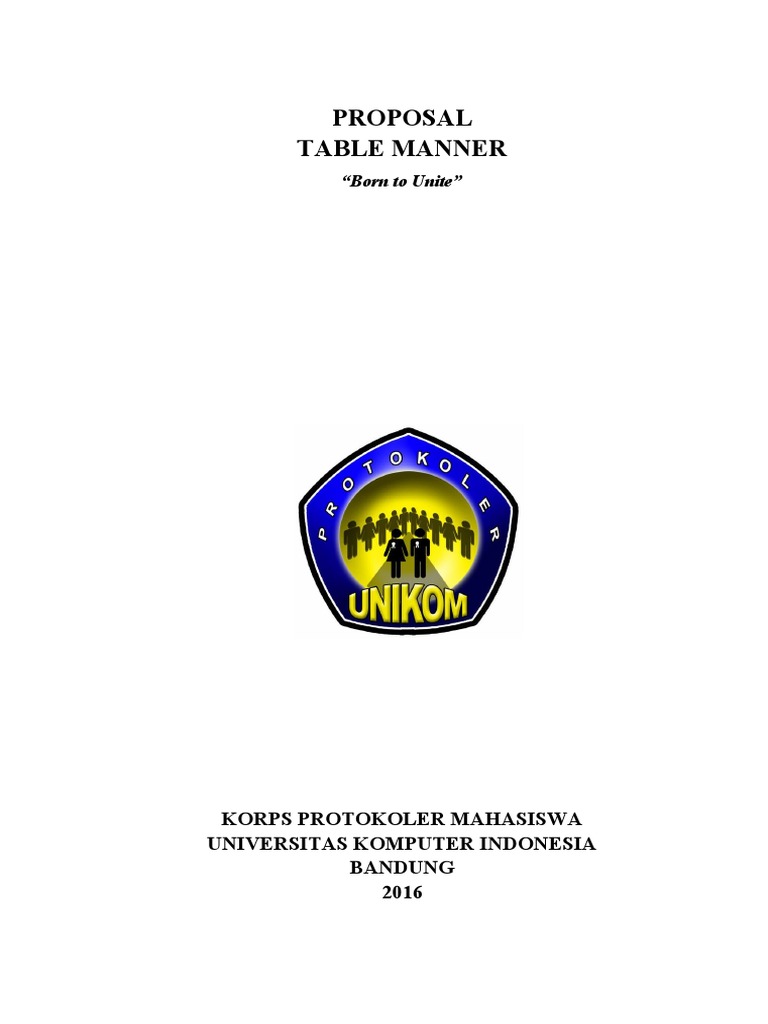 Table Manner KPM (Proposal) (Revisi) | PDF