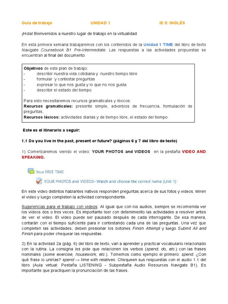 Unit 1 Self-Study Guide | Descargar gratis PDF | Idiomas | Science