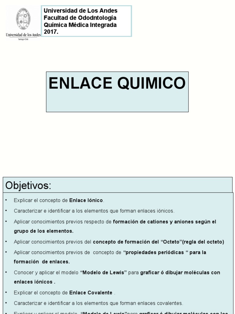 CLASE 2 ENLACES QUIMICOS PPT | PDF | Enlace químico | Enlace covalente
