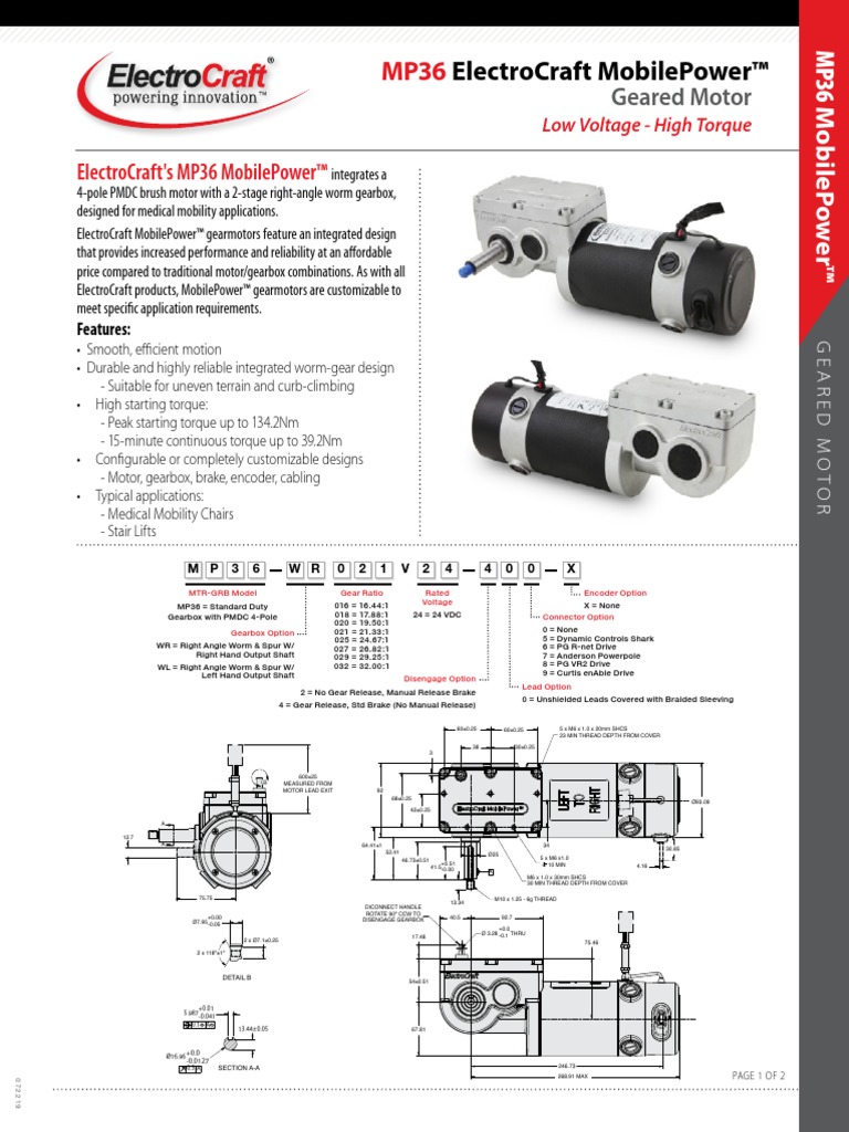 MP36 DataSheet US PDF | PDF | Transmission (Mechanics) | Electric Motor