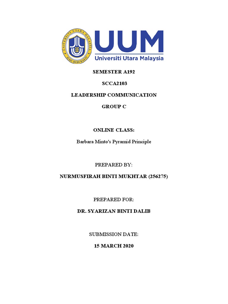 Applying the Minto Pyramid Principle: A Summary of Barbara Minto's ...