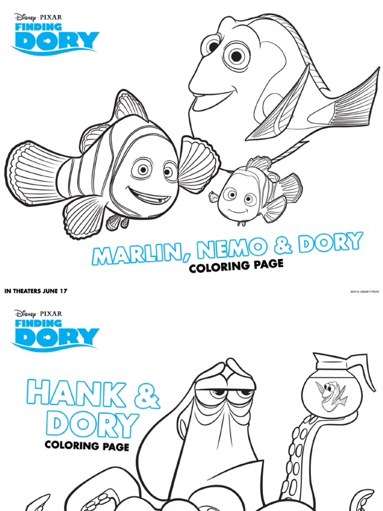 Free Printable Finding Dory Coloring Sheets PDF | PDF