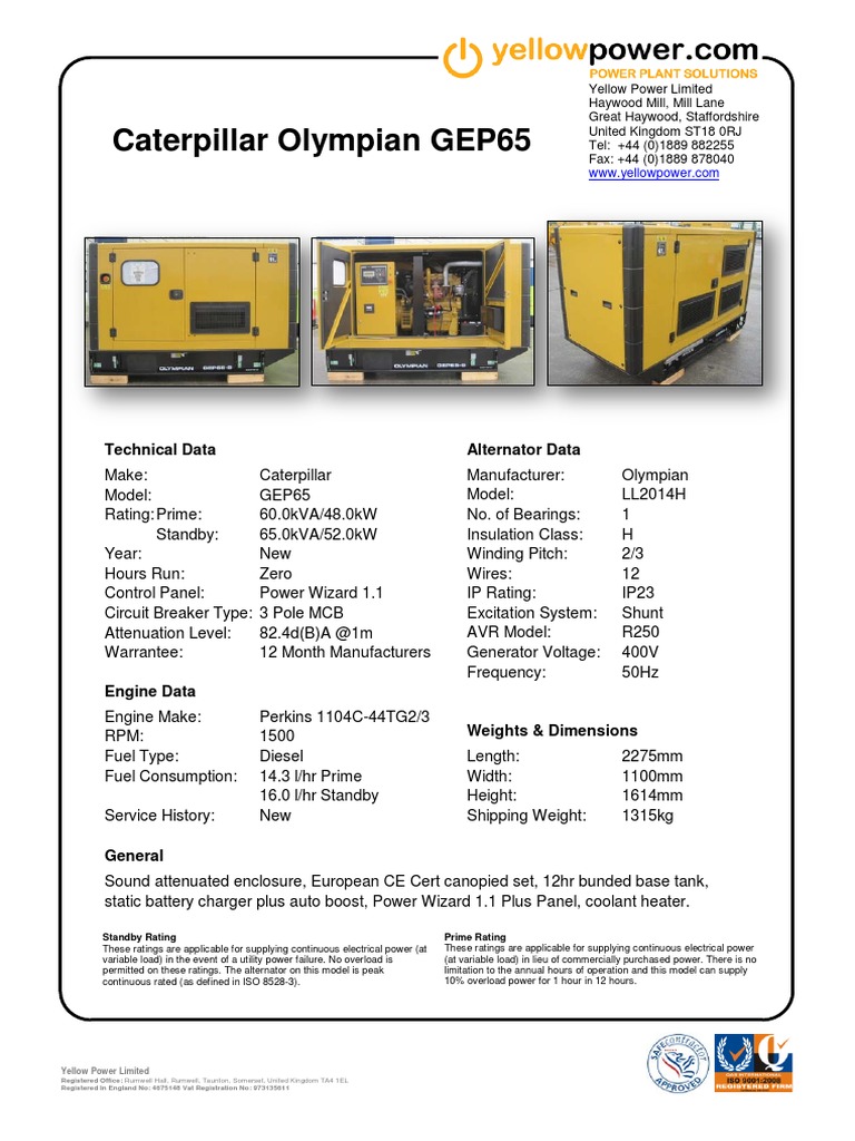 GEP65 | PDF | Electric Power | Machines