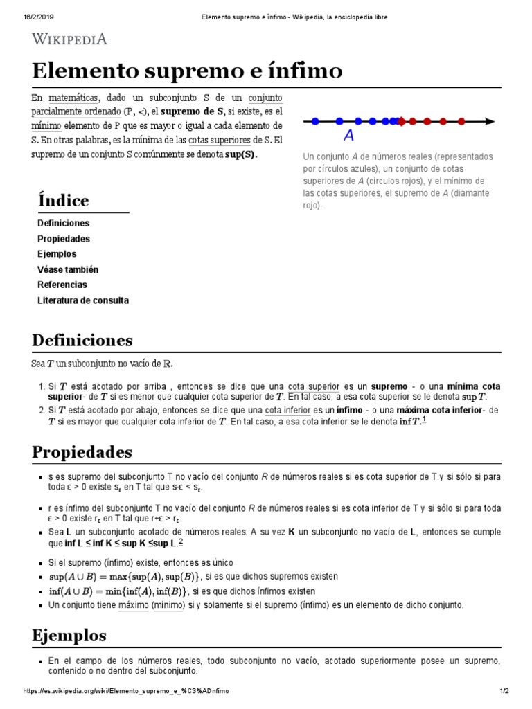 Elemento Supremo e Ínfimo - Wikipedia, La Enciclopedia Libre PDF | PDF ...