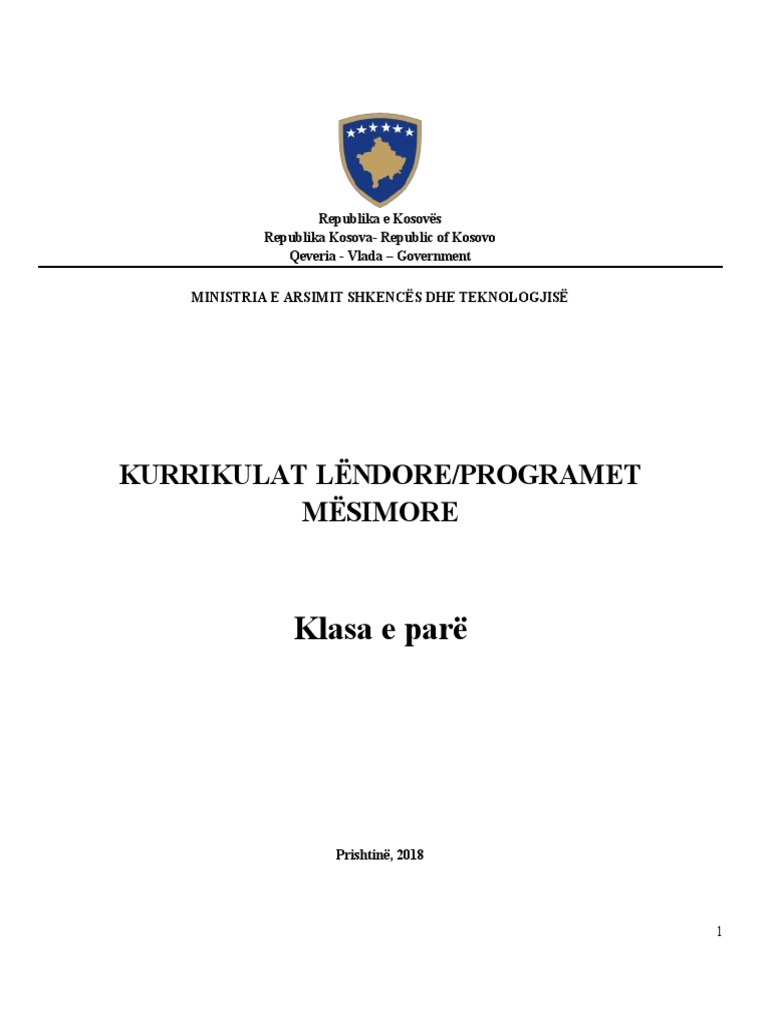 Klasa e Pare Versioni Final 16 Gusht 2018 - 1 | PDF