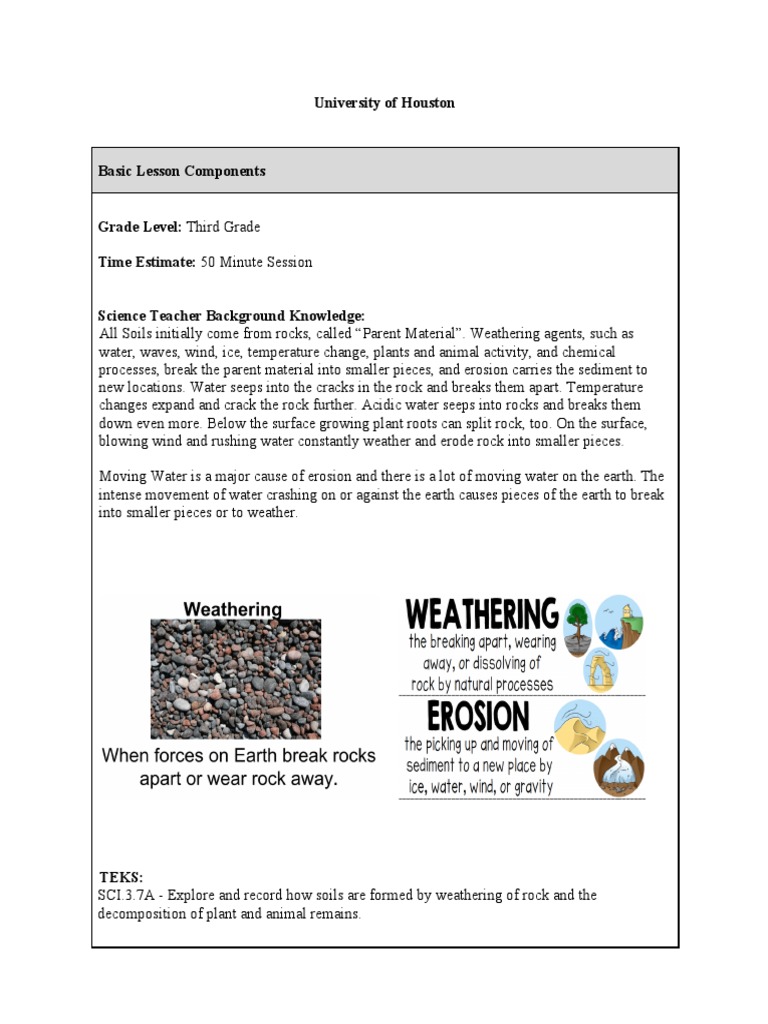 Lesson Plan | PDF | Weathering | Rock (Geology)