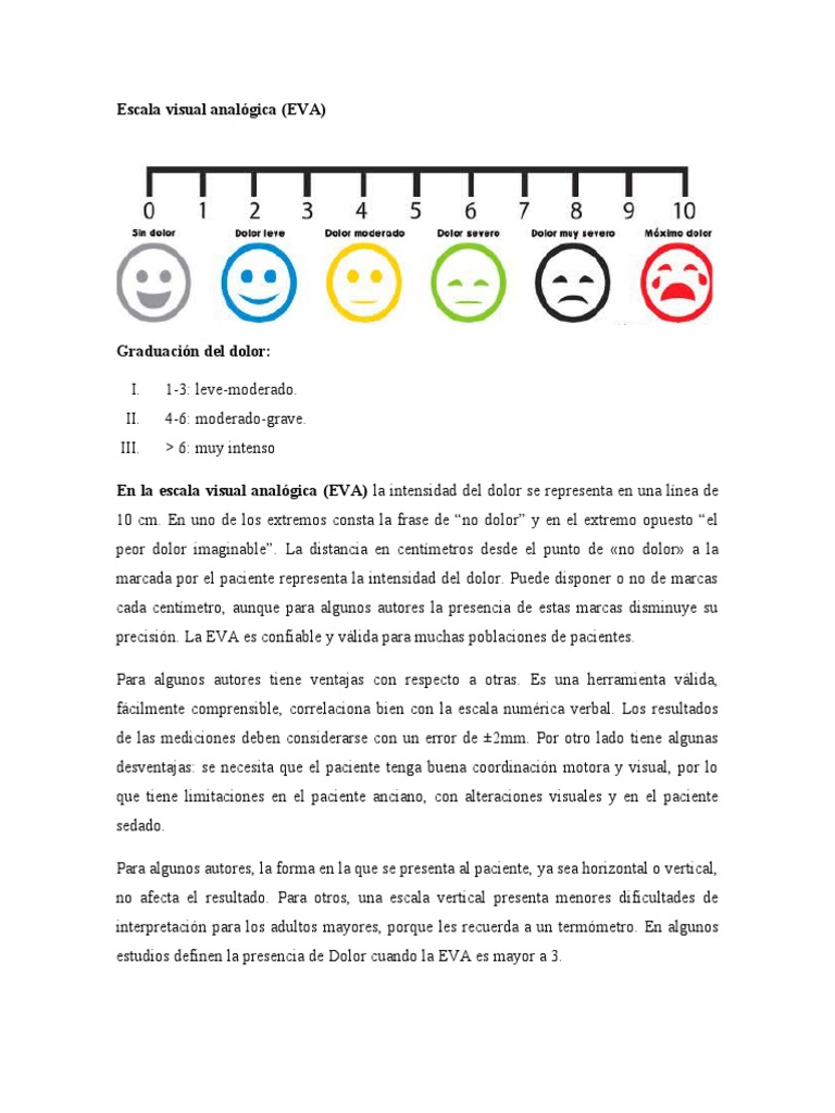 Escala Visual EVA | PDF | Dolor | Cognición