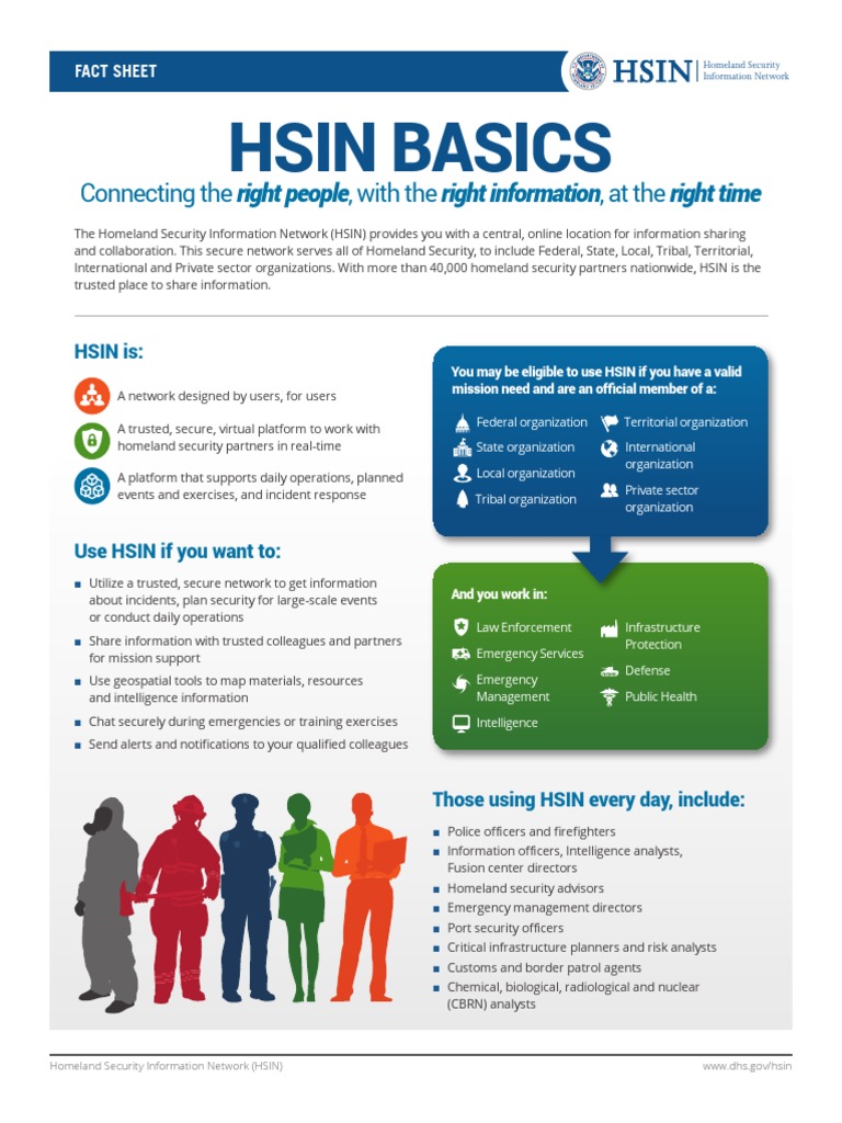 HSIN Fact Sheet HSIN Basics | PDF | United States Department Of ...