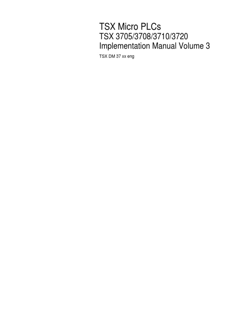 TSXDM3750E Ver 4 - 3 - Micro PLCs Implementation Manual 3 | PDF | Programmable Logic Controller ...