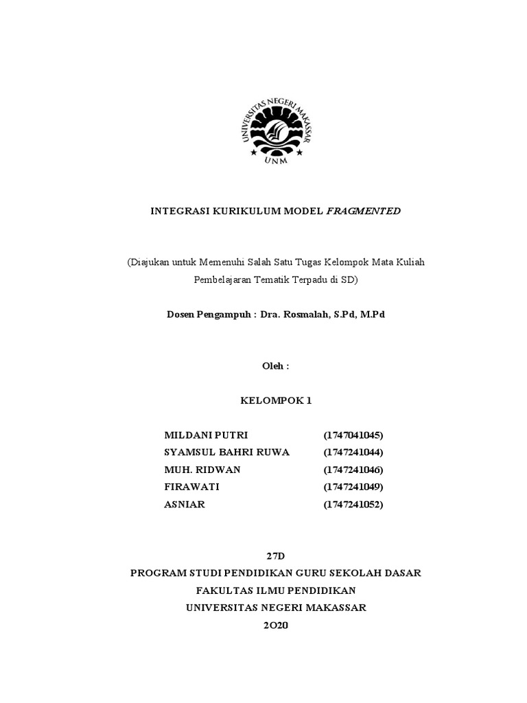 Integrasi Kurikulum Model Fragmented | PDF | Seni | Komputer
