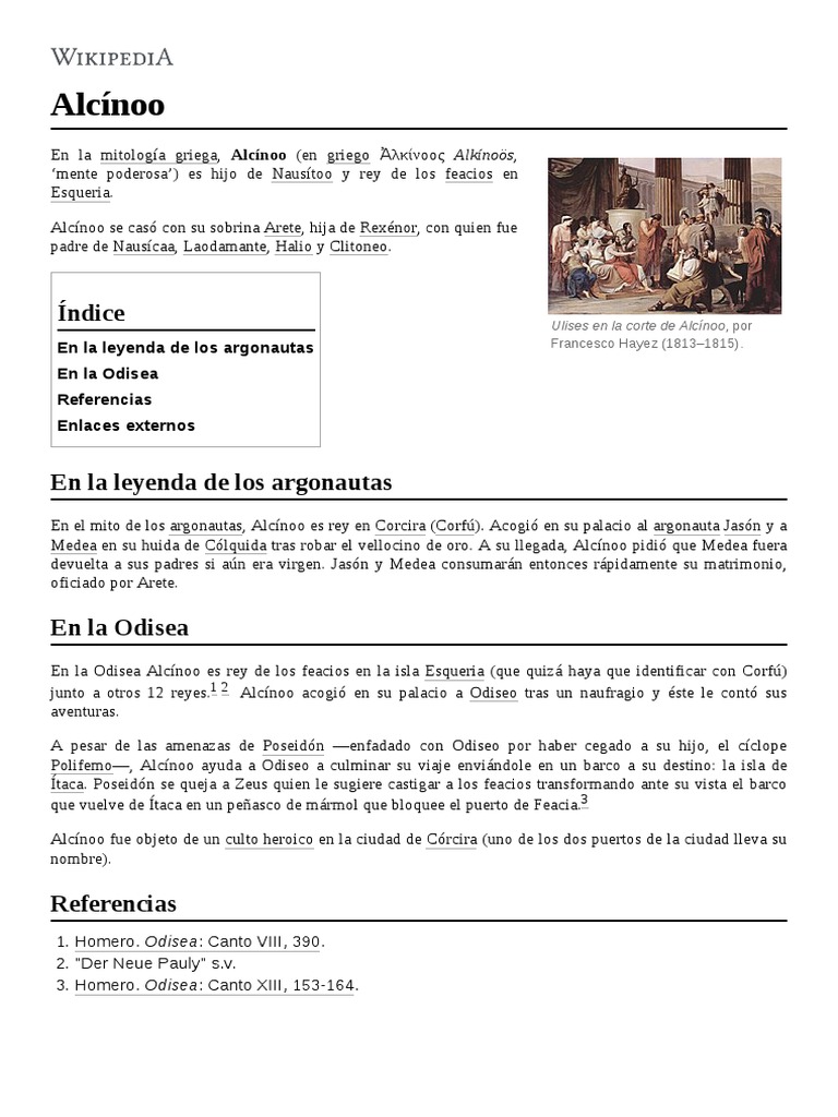 Alcínoo: Rey de los Feacios en la Mitología Griega | PDF | Literatura ...