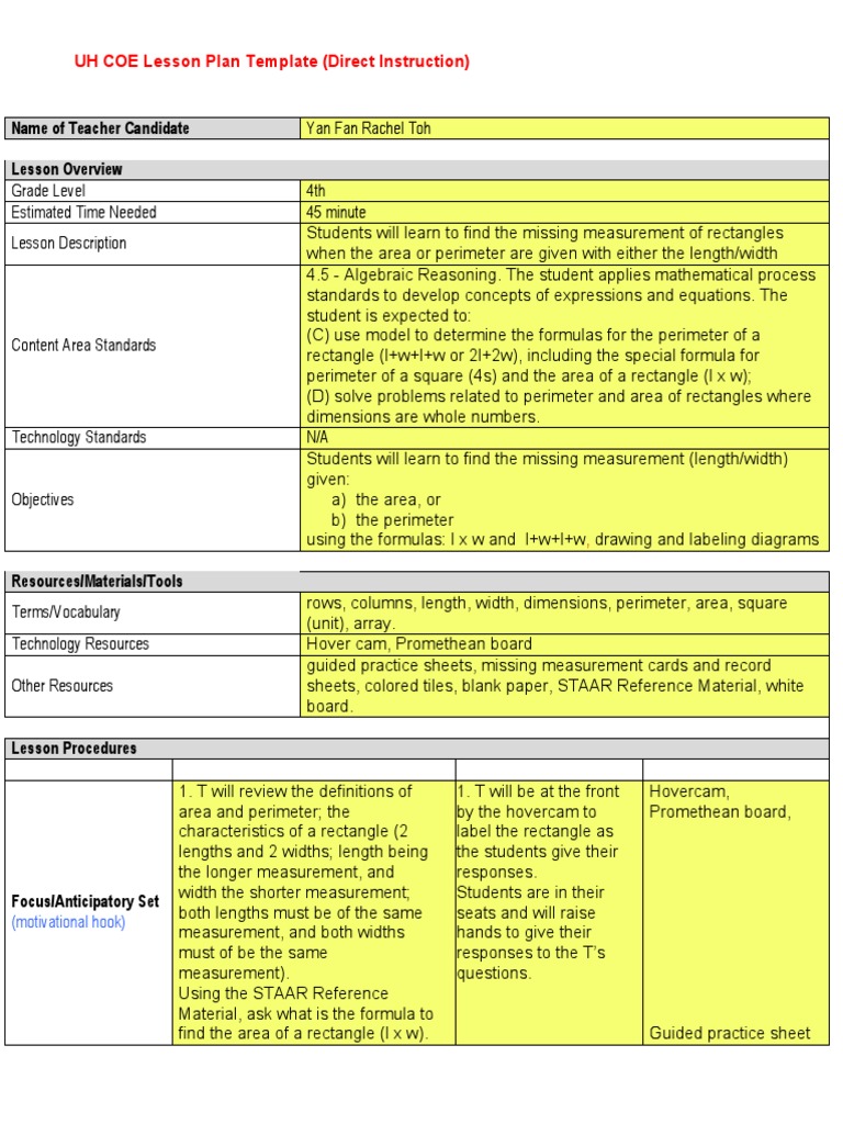 Teaching Area and Perimeter in 4th Grade | PDF | Area | Differentiated ...