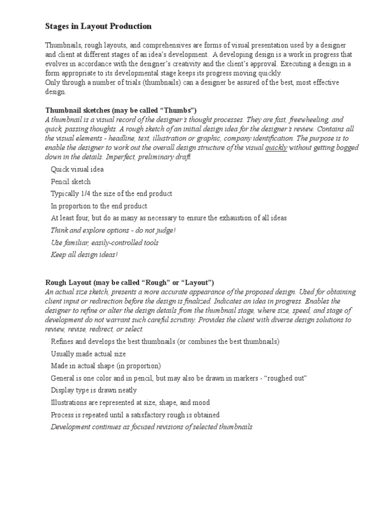 Stages of Layout PDF | PDF | Page Layout | Design