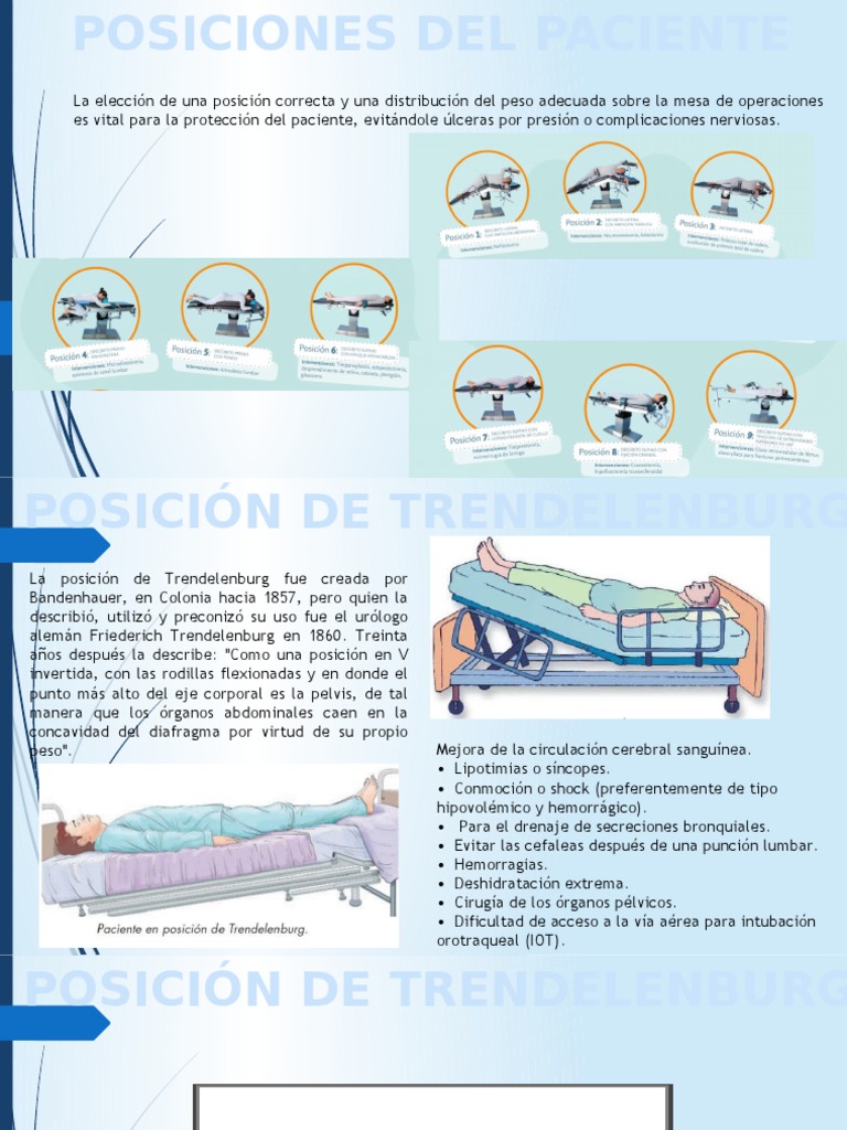 Posiciones Del Paciente Pdf Enfermedades Y Trastornos