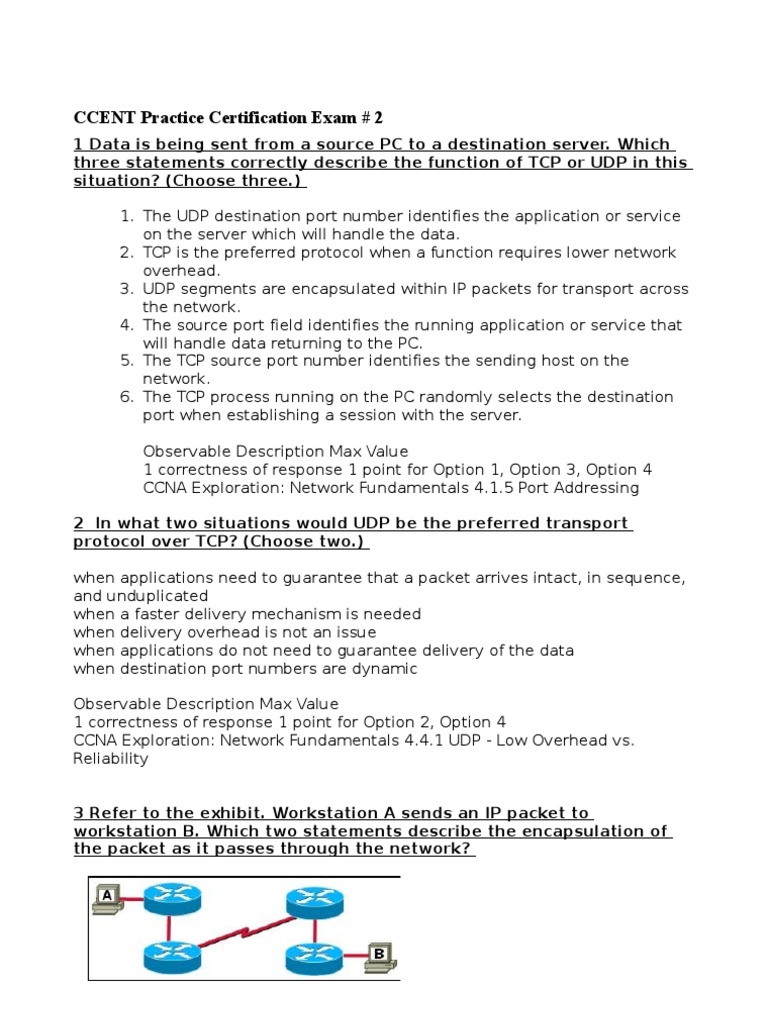 CCENT Practice Certification Exam #2 (Réponses Et Images) | PDF ...