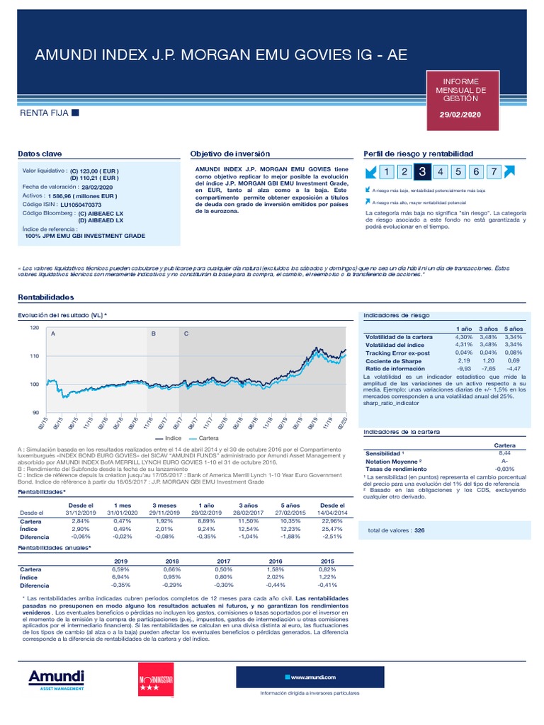 Monthly Factsheet Lu1050470373 Spa Esp Retail Amundi PDF | PDF | Banco ...