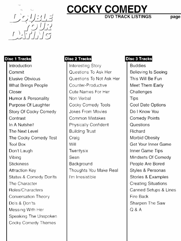 David DeAngelo - Cocky Comedy Workbook PDF | PDF | Comedy