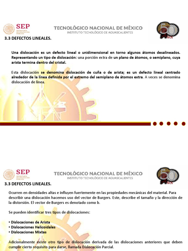 Tipos de Dislocaciones en Materiales | PDF | Dislocación | Materiales
