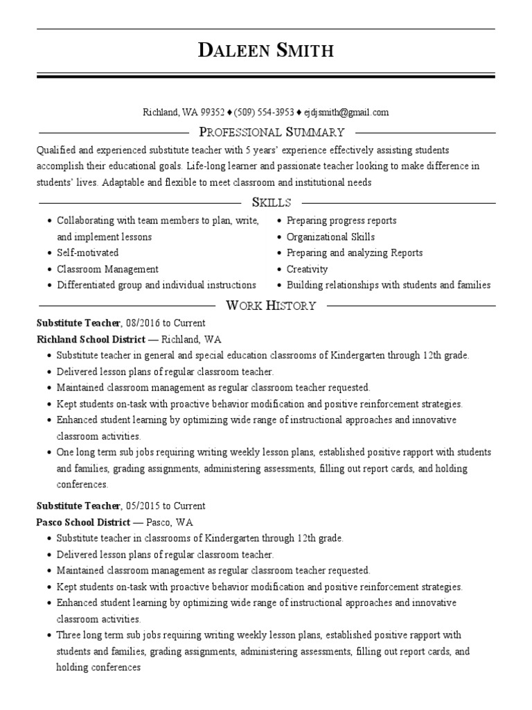 Daleen Smith Special Education Teacher Resume | PDF | Classroom ...