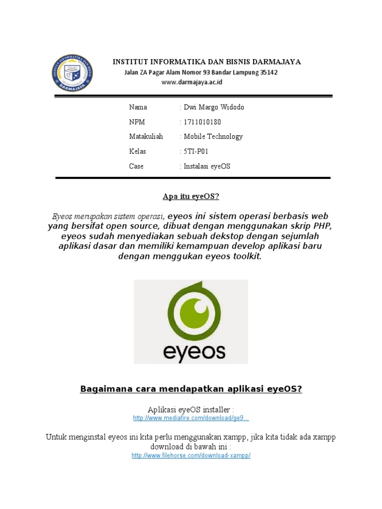 Dwi Margo Widodo - Instalasi eyeOS | PDF