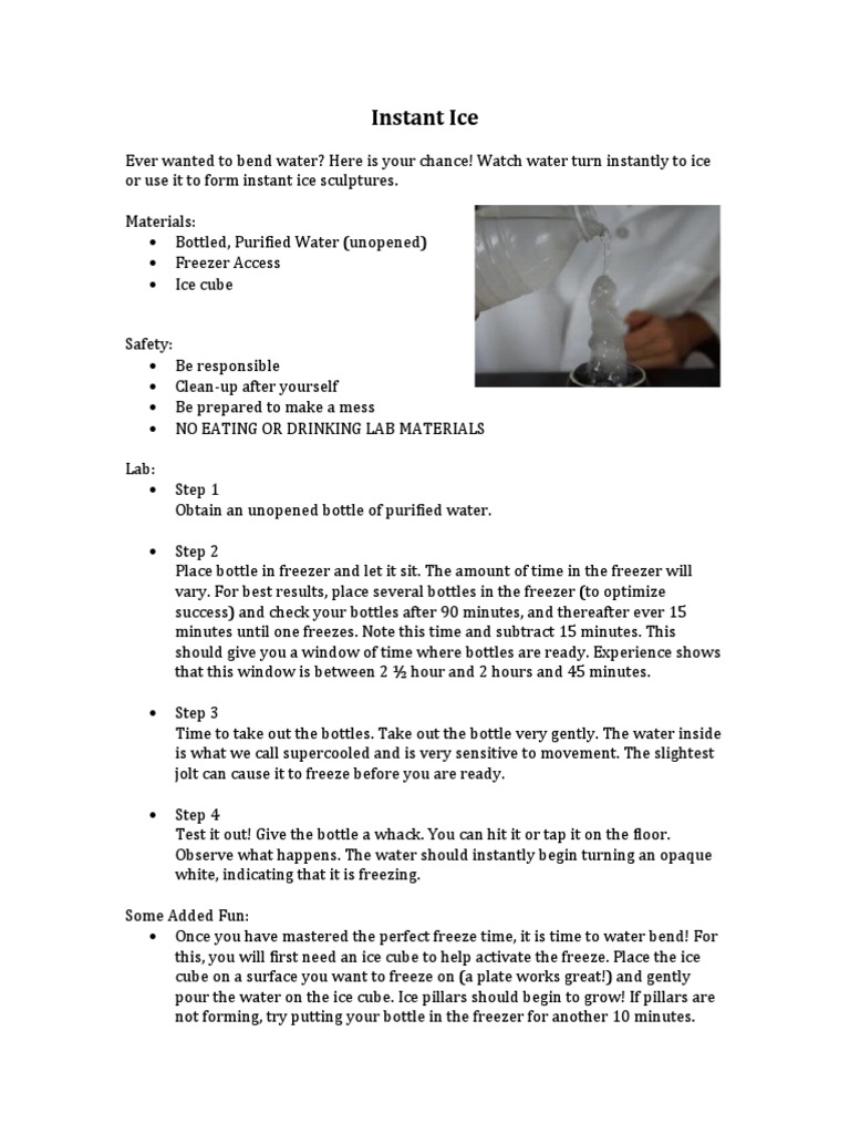 Instant Ice | PDF | Ice | Freezing