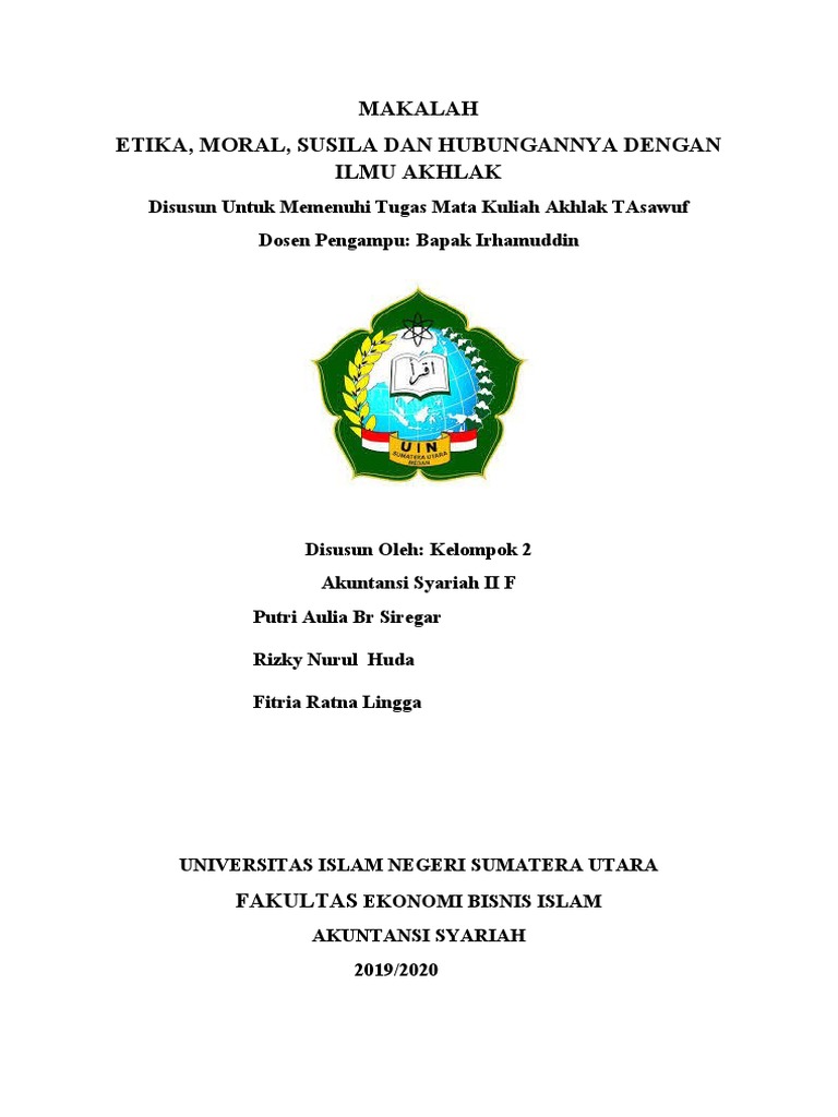 Etika, Moral, dan Susila dalam Akhlak | PDF | Sains & Matematika