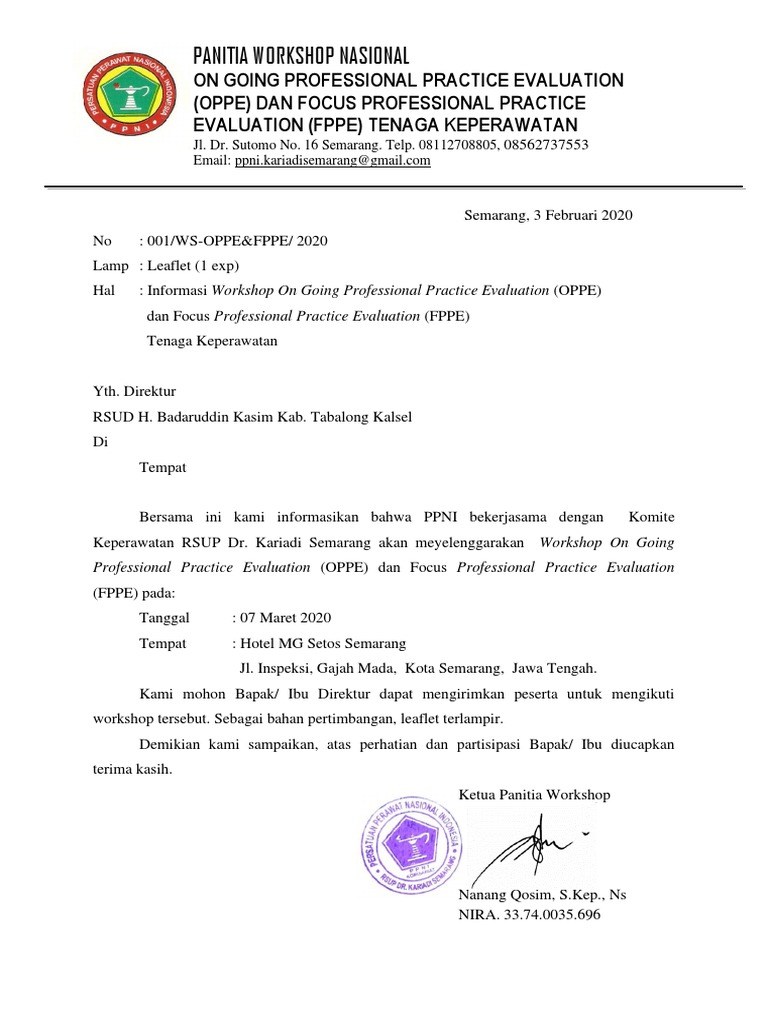 INFORMASI WS OPPE & FPPE KEPERAWATAN 2020 - Spesifik-Dikonversi | PDF