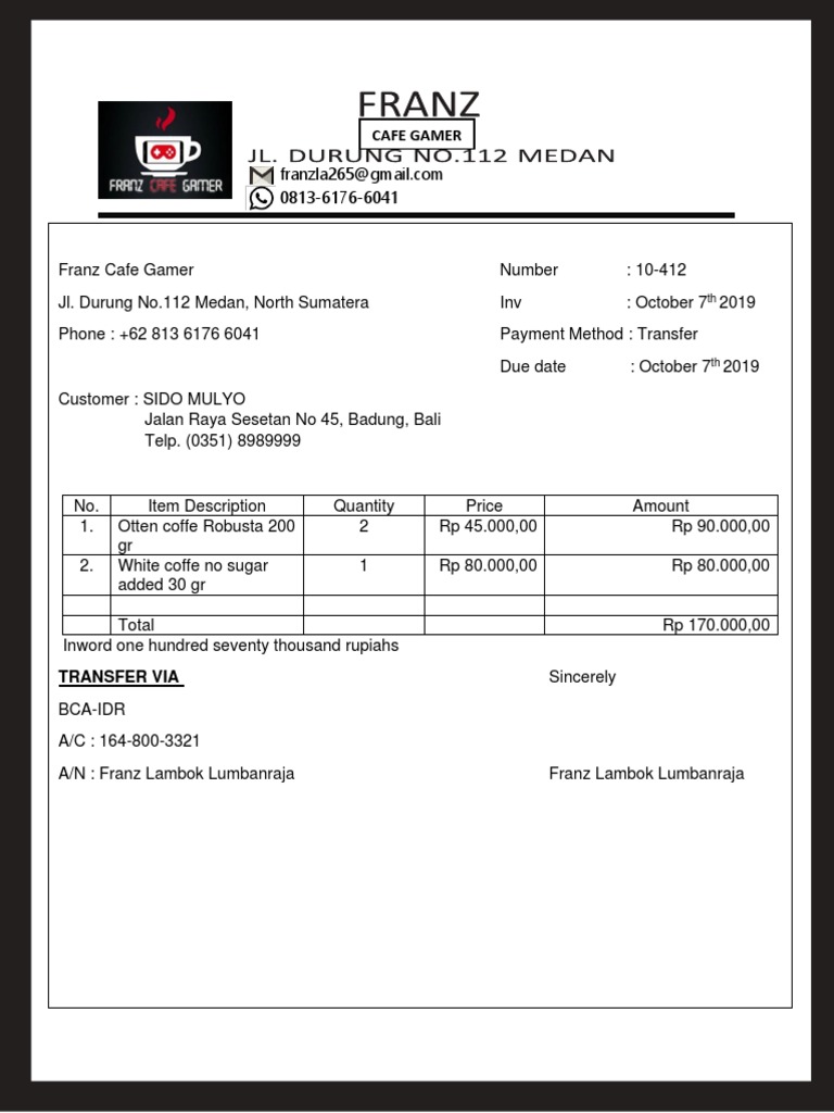 Contoh Invoice | PDF