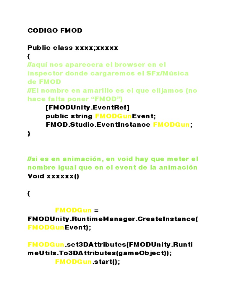 Insertar Sonidos FMOD | PDF