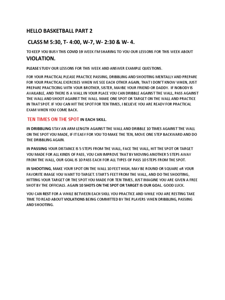 Understanding Basketball Violations | PDF | Teams | Leisure