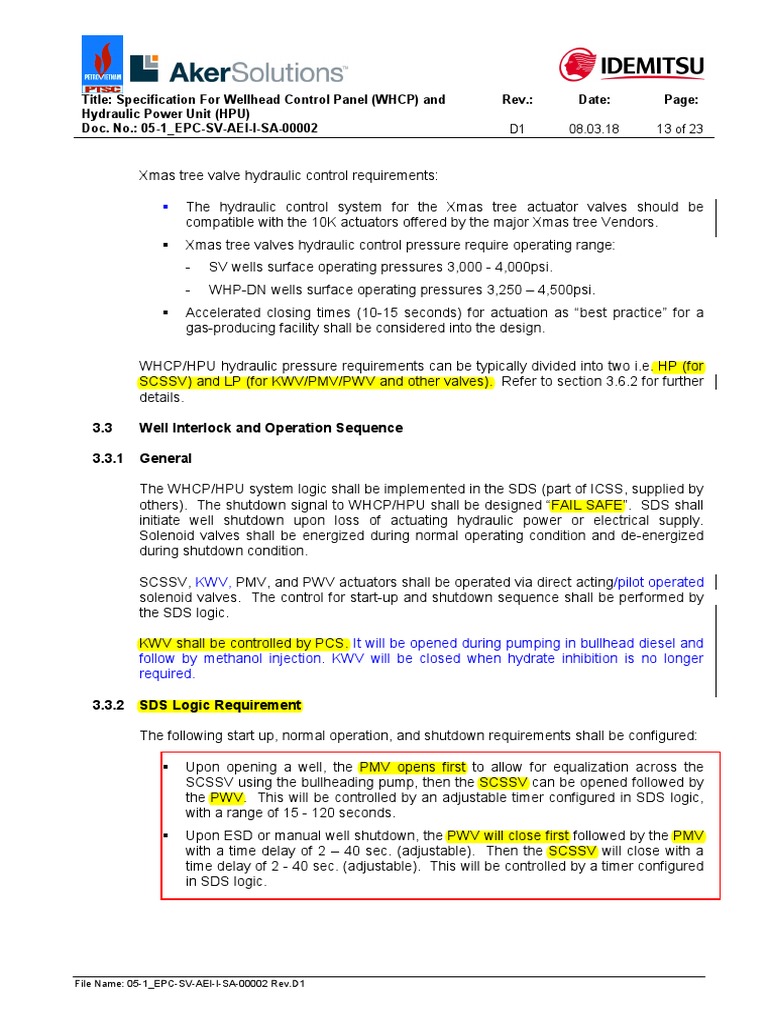 ICSS To WHCP 13 Sequence OPEN-CLOSE | PDF | Hydraulics | Electrical ...