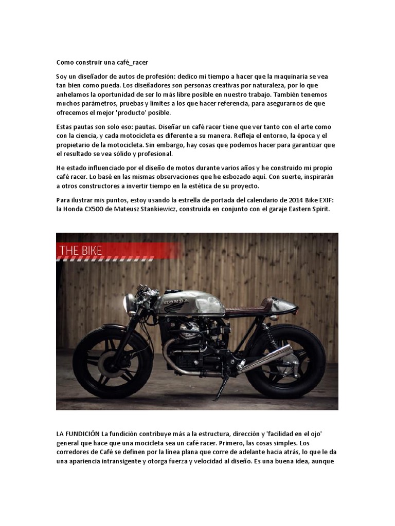 Como Construir Una Café Racer | PDF | Motocicleta | Tanques