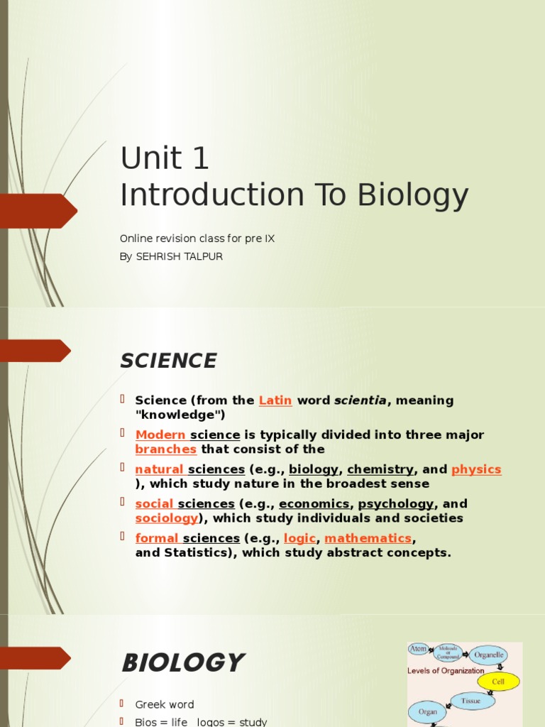 Introduction To Biology | Download Free PDF | Taxonomy (Biology) | Biology