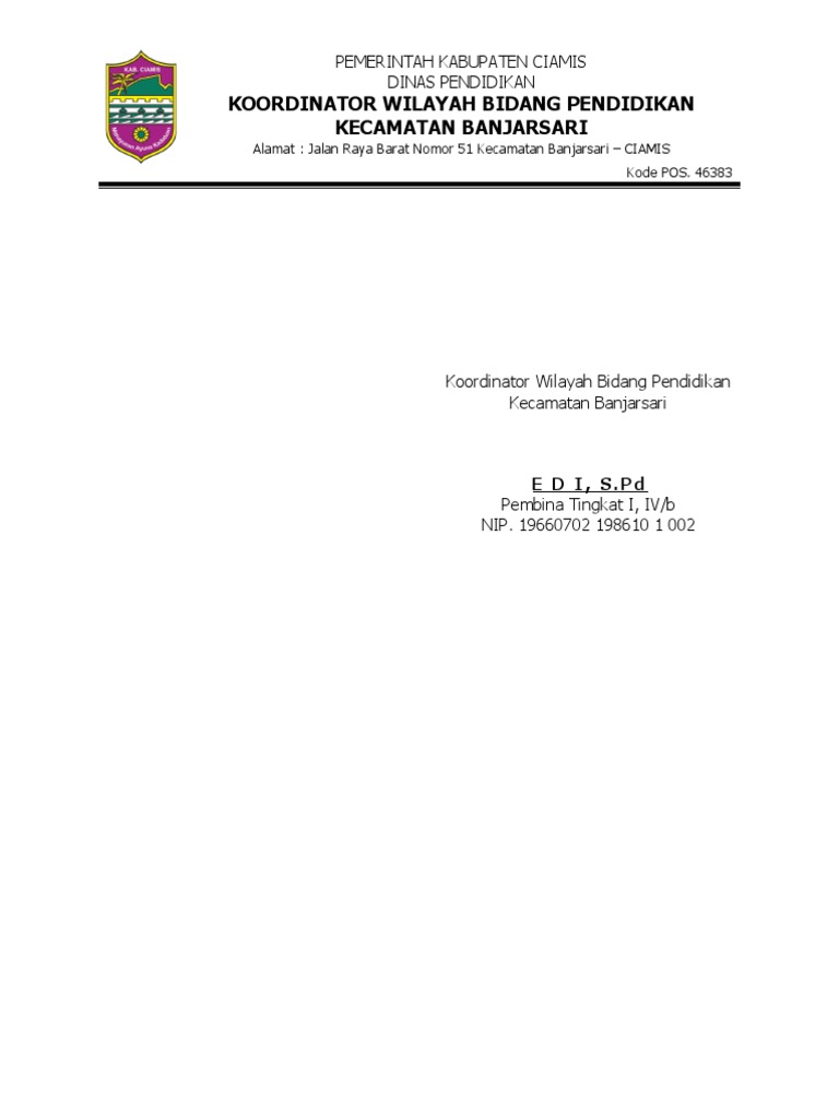 Kop Surat Korwil | PDF