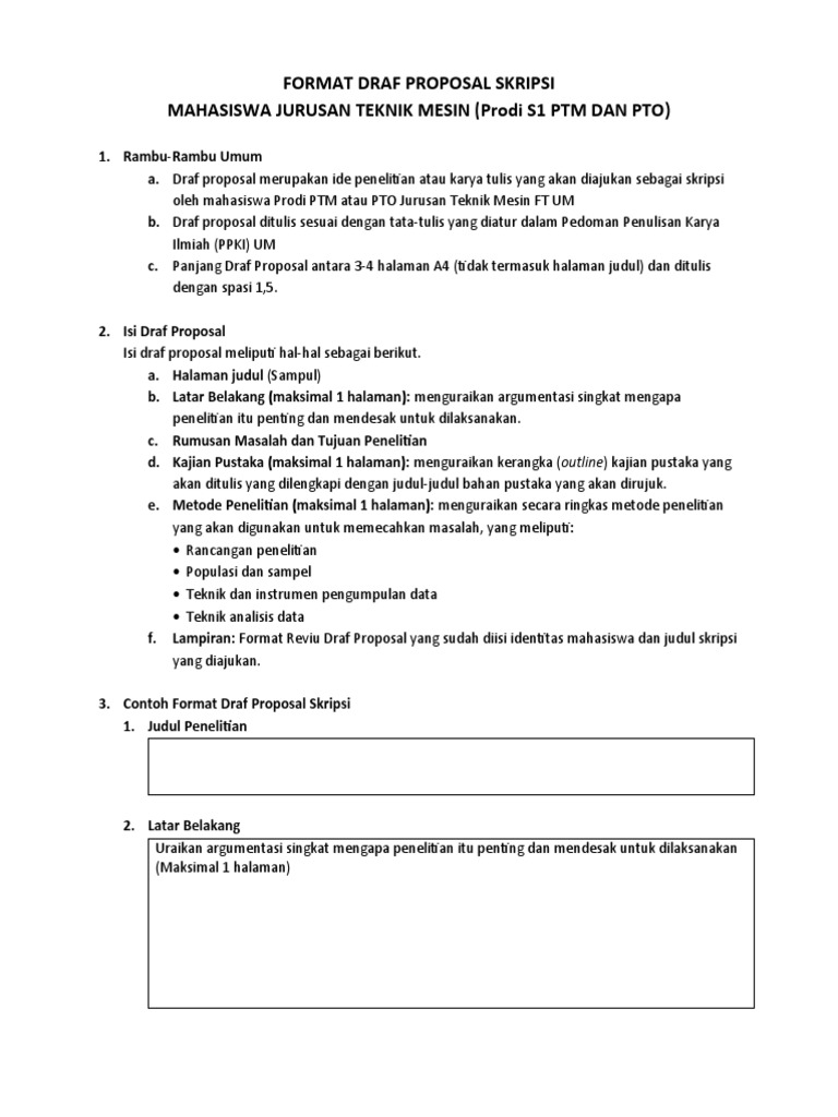 Format Draf Proposal Skripsi | PDF