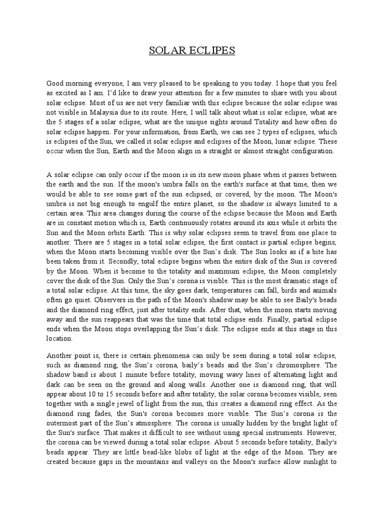 Solar Eclipes | PDF | Eclipse | Solar Eclipse