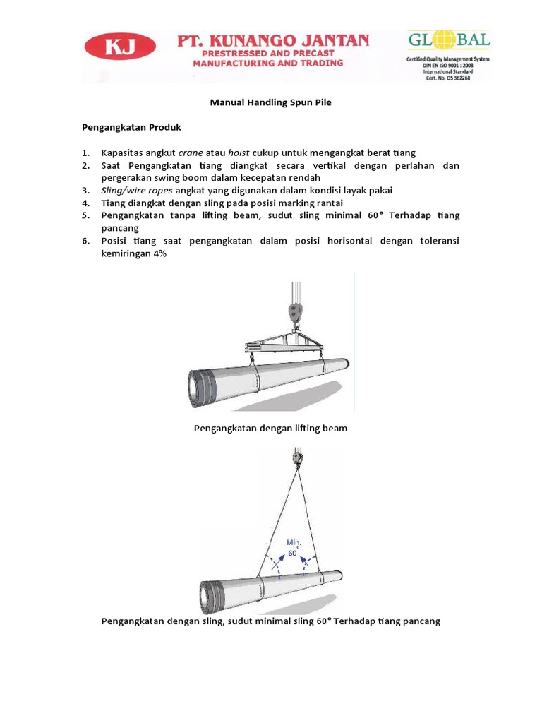 Manual Handling Spun Pile | PDF